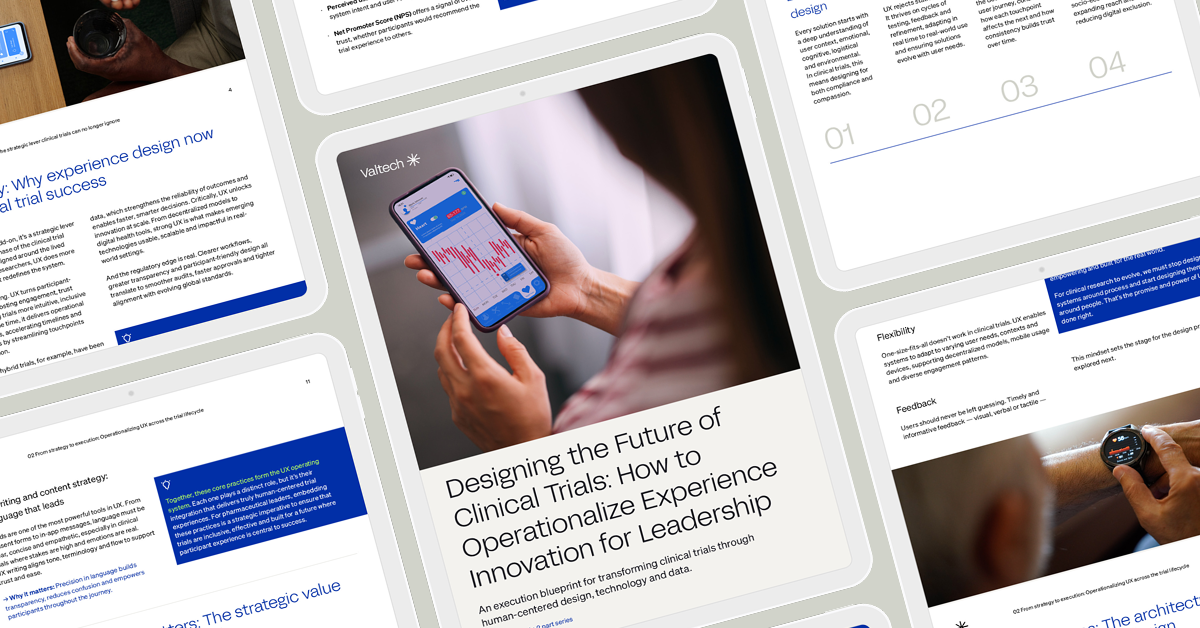 Livre blanc : Concevoir les essais cliniques de demain | Valtech